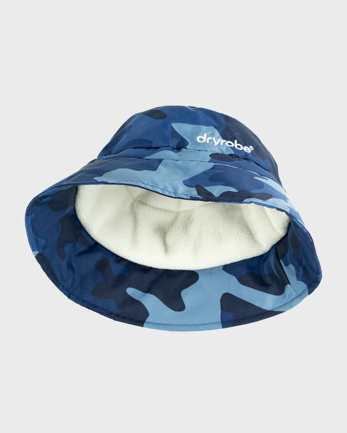 Blue Camo Fleece Lined Bucket Hat | Dryrobe®