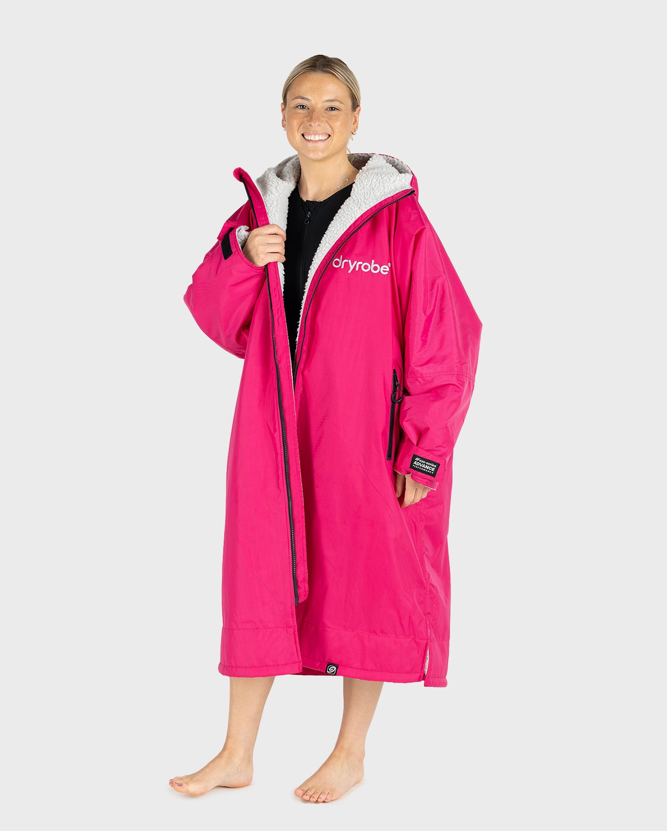 Pink Light Grey Long Sleeve Advance Changing Robe | Dryrobe®