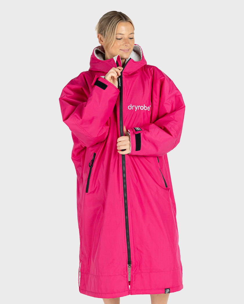 Pink Light Grey Long Sleeve Advance Changing Robe | Dryrobe®