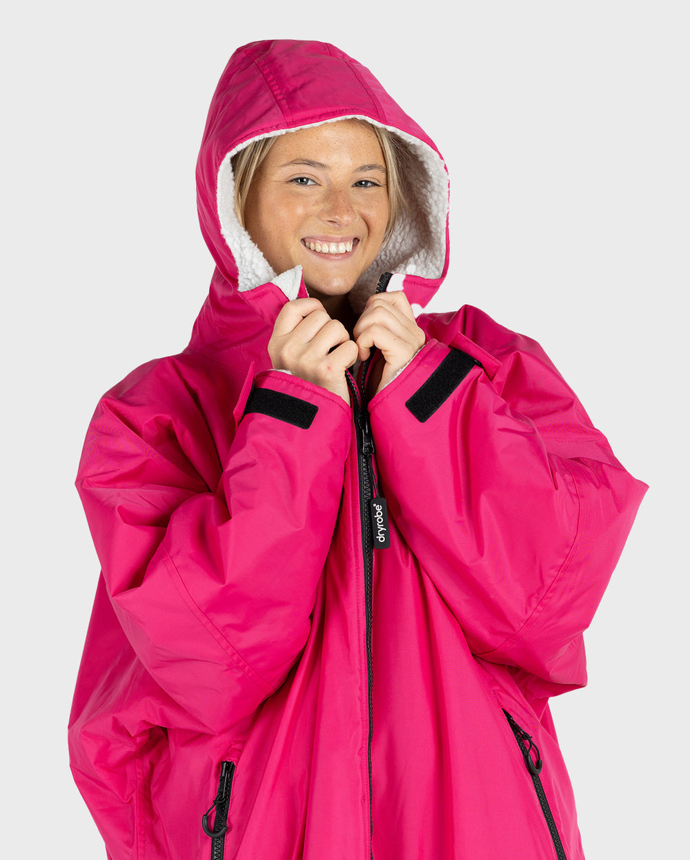 Pink Light Grey Long Sleeve Advance Changing Robe | Dryrobe®