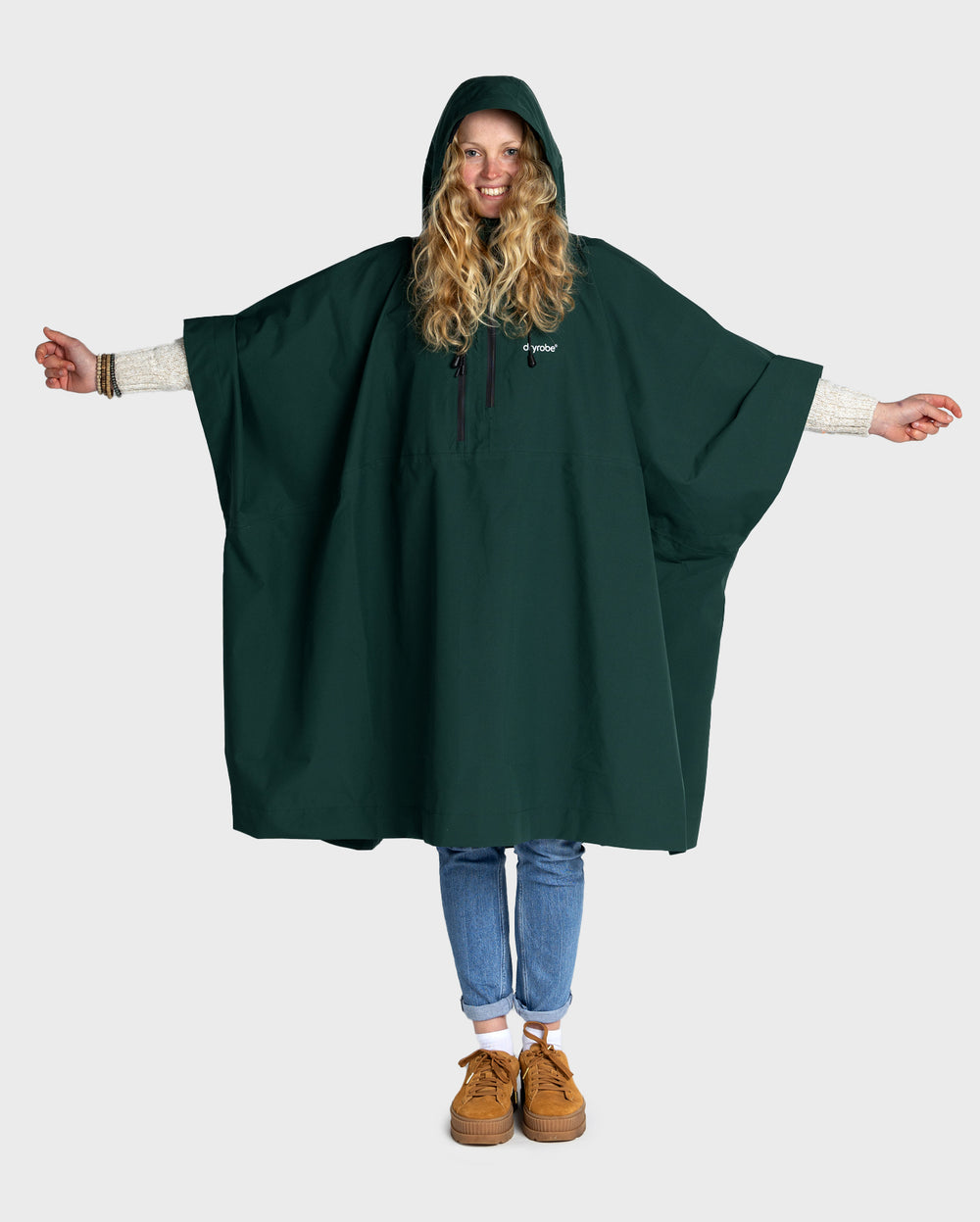 Dark Green One Size Adults Rainproof Poncho | Dryrobe®