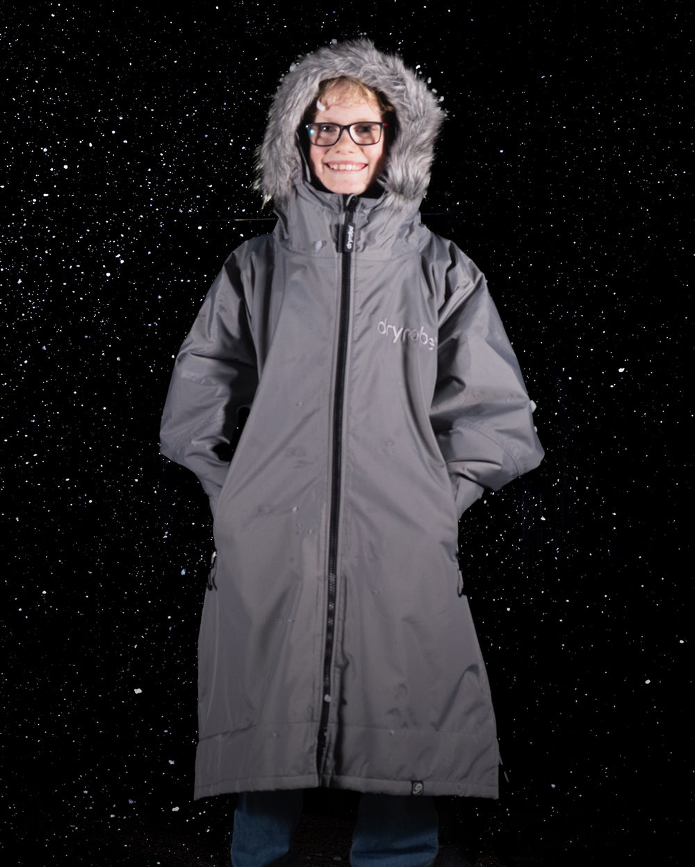 dryrobe® Advance Kids Long Sleeve Changing Robe - Alpine Graphite