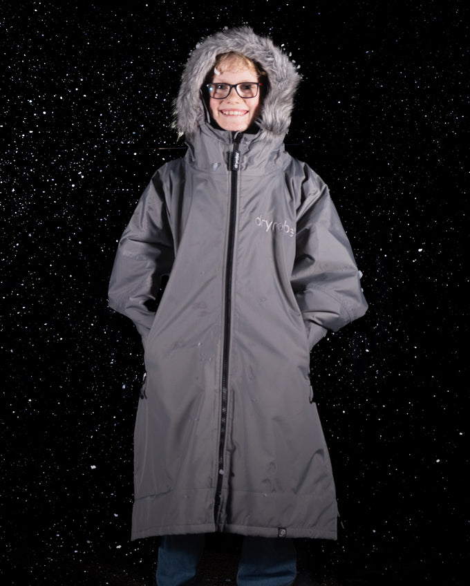 dryrobe® Advance Kids Long Sleeve Changing Robe - Alpine Graphite