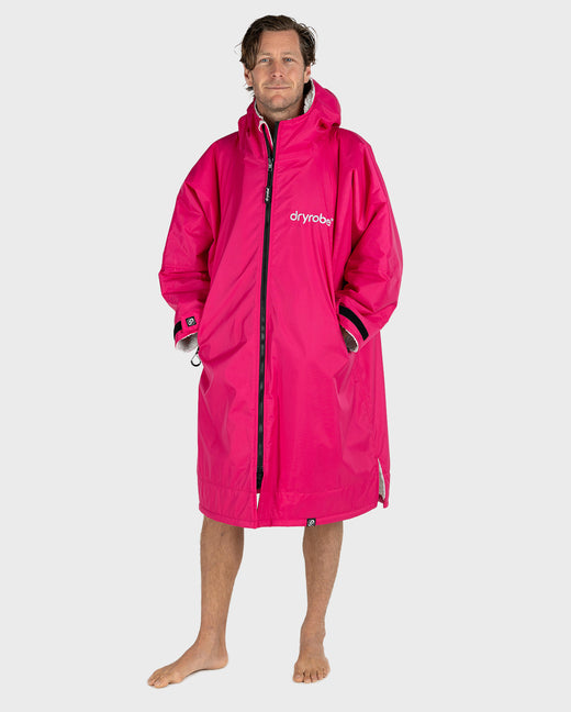 dryrobe® Advance Long Sleeve Changing Robe - Pink | Light Grey