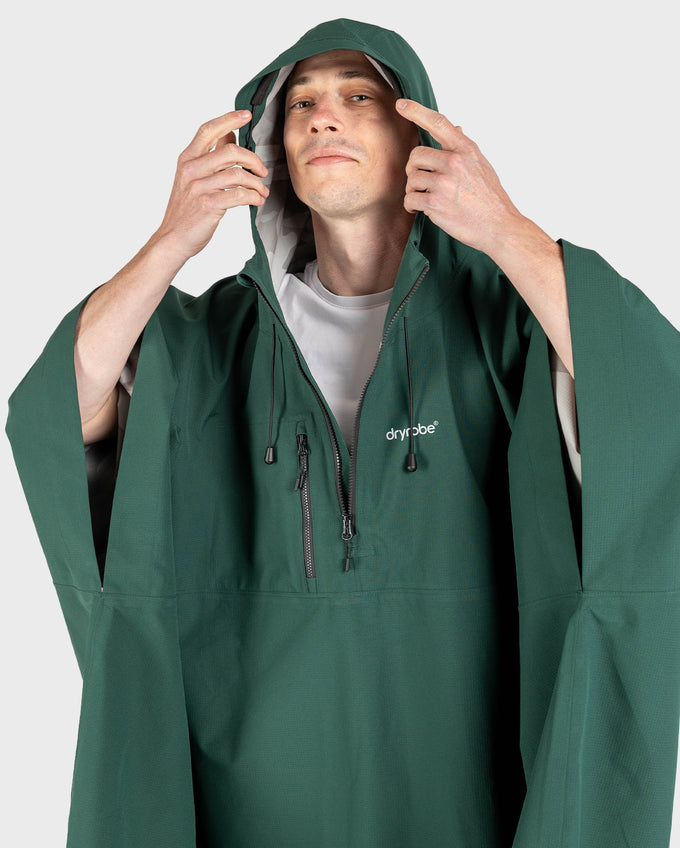 Dark Green One Size Adults Rainproof Poncho | Dryrobe®