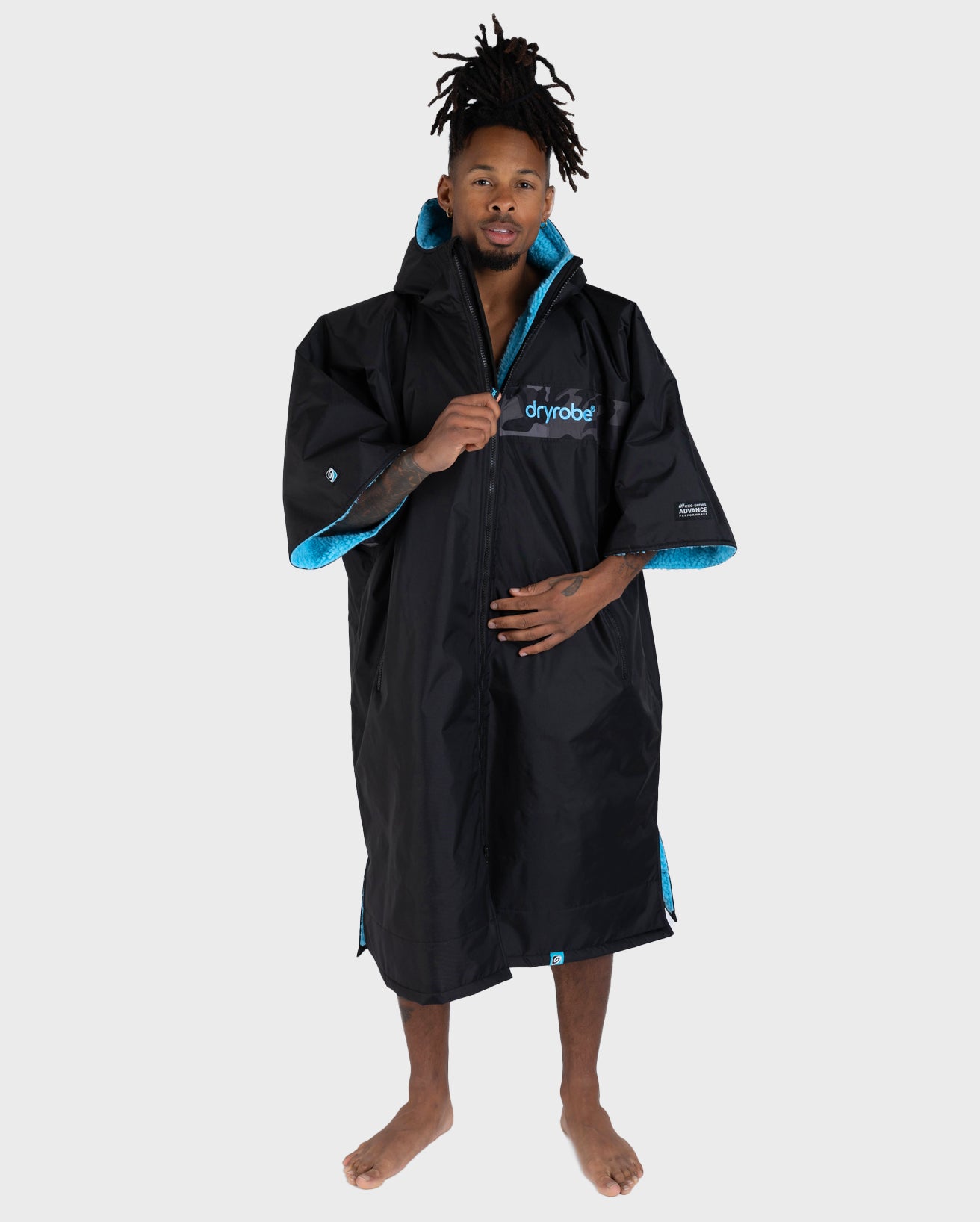 Black Blue Camo Easy-Fit Advance Changing Robe - REWORK | Dryrobe®