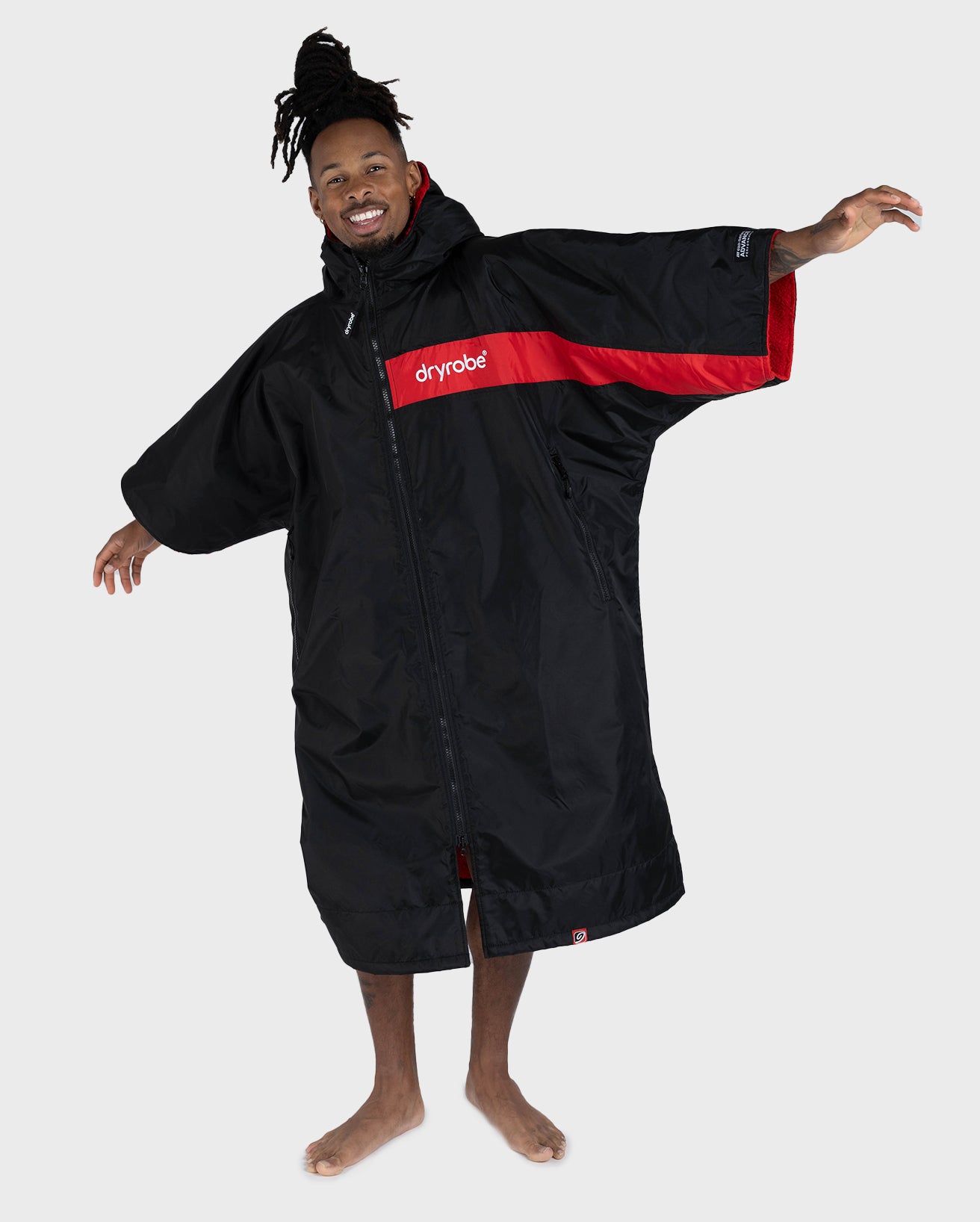 Black Red Easy-Fit Advance Changing Robe - REWORK | Dryrobe®