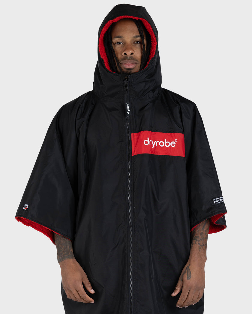 Black Red Easy-Fit Advance Changing Robe - REWORK | Dryrobe®