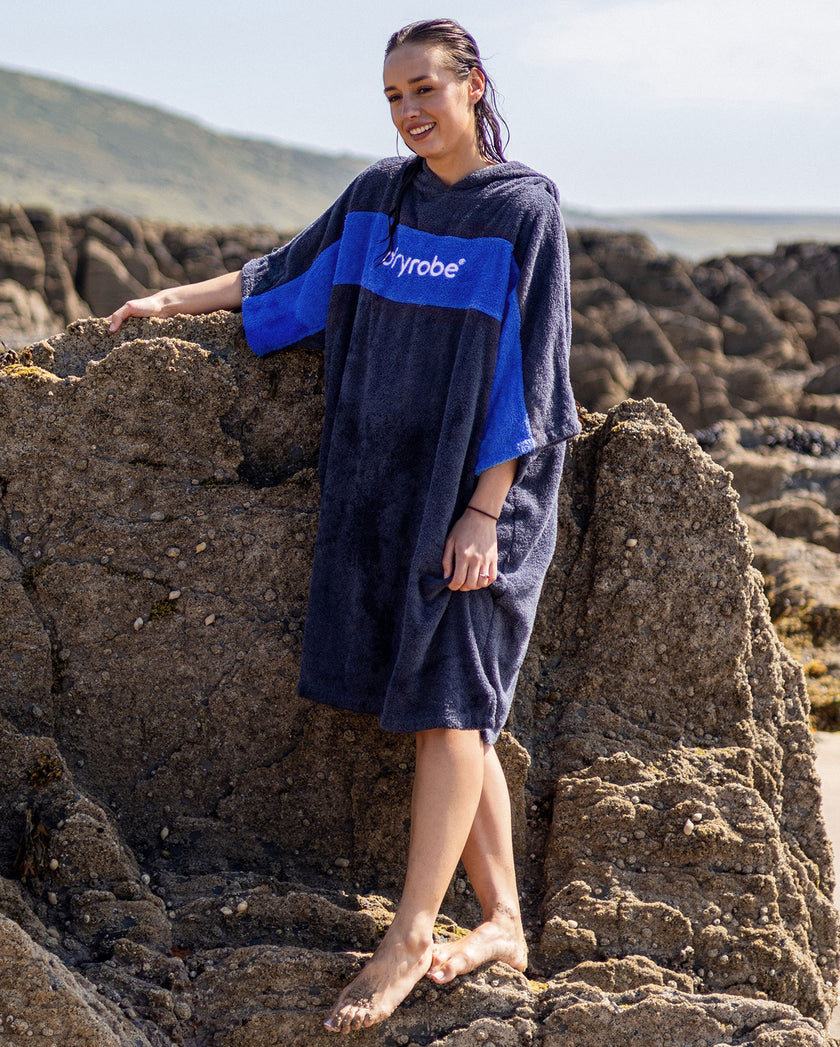 Navy Royal Blue Organic Towel Changing Robe - REWORK | Dryrobe®