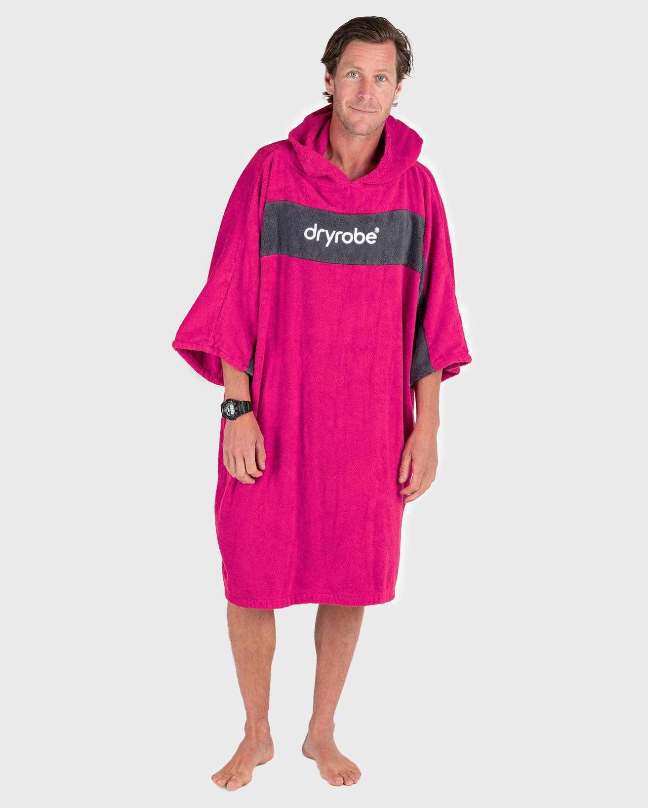 Pink Slate Grey Organic Towel Changing Robe - REWORK | Dryrobe®