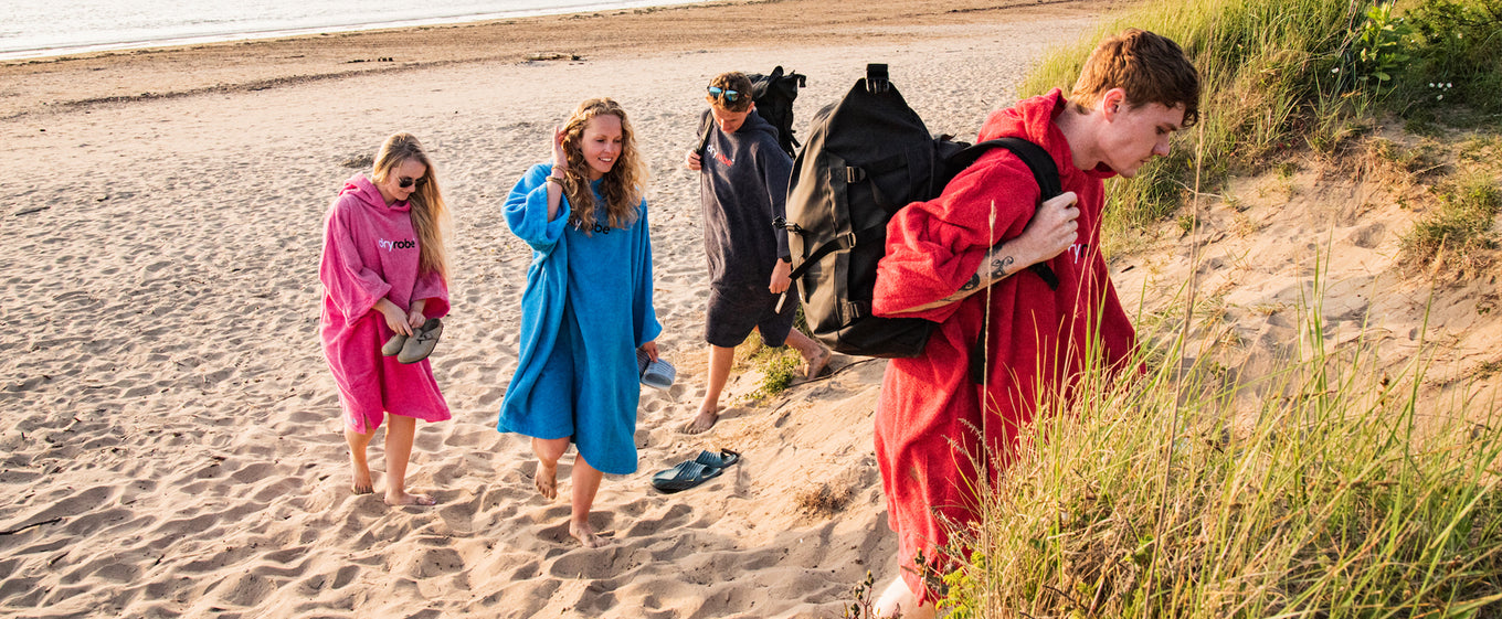 Pink Slate Grey Organic Towel Changing Robe - REWORK | Dryrobe®