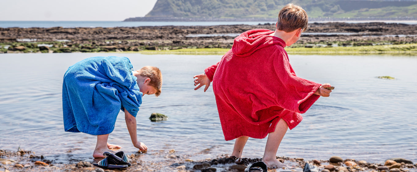 Pink Slate Grey Kids Organic Towel Changing Robe - REWORK | Dryrobe®