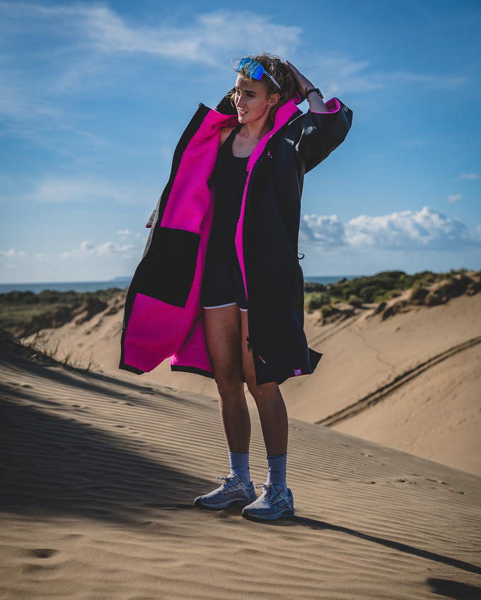 Black Pink Easy-Fit Advance Changing Robe | Dryrobe®