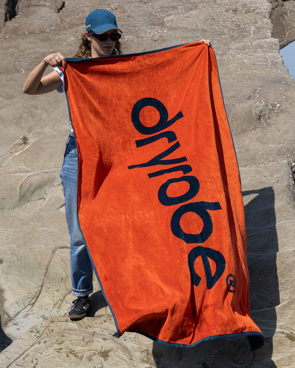 Orange Deep Sea Blue Beach Towel | Dryrobe®