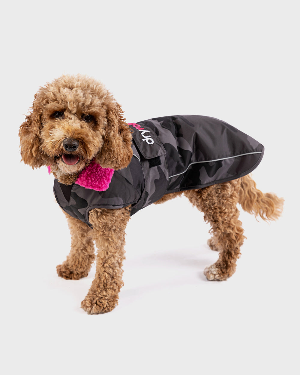 Black Camo Pink Dog Coat | Dryrobe®