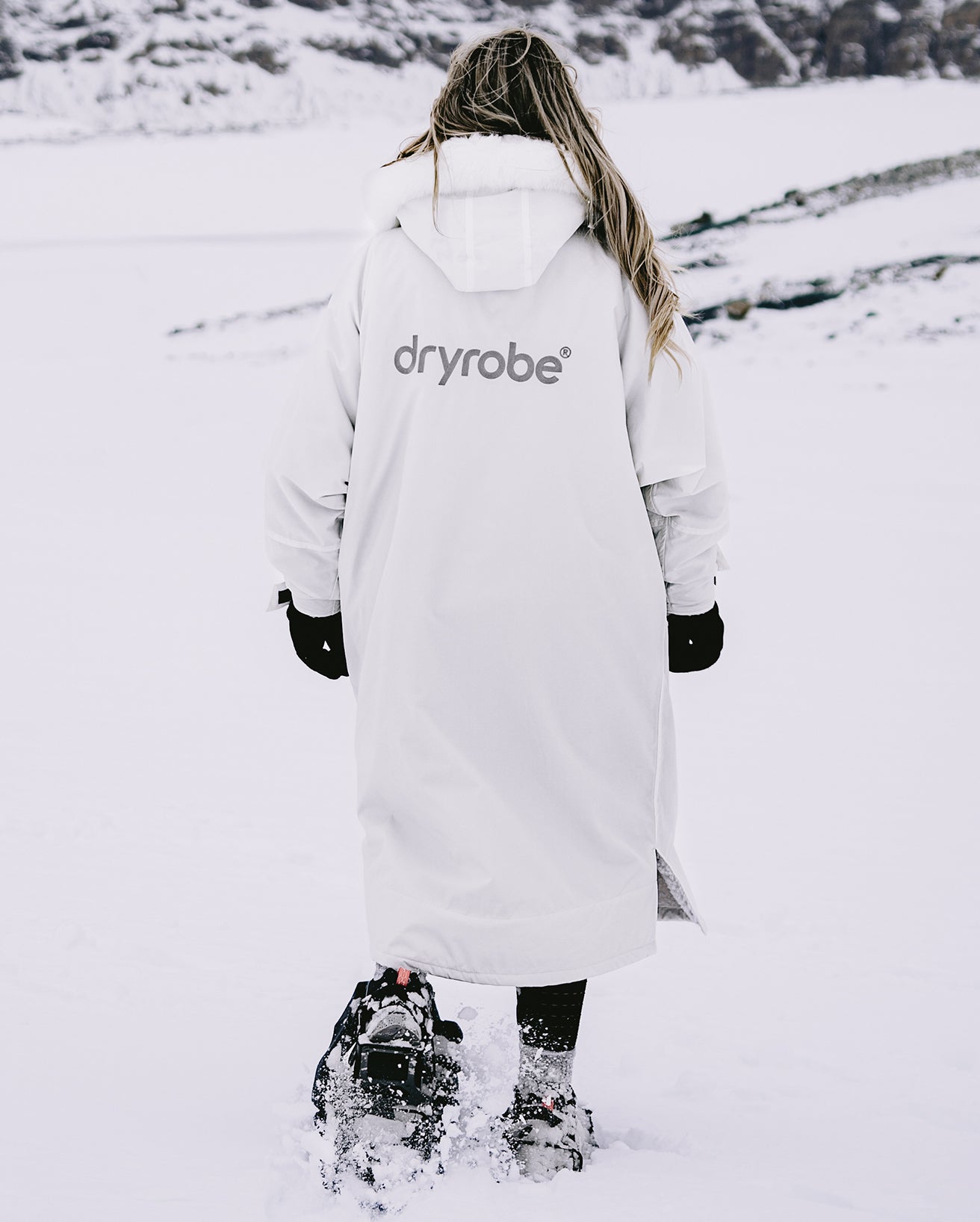 dryrobe Advance | White and Grey Long Sleeve | Full Cover Change Robe