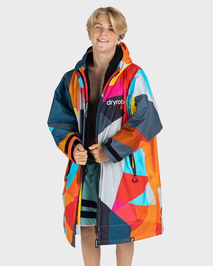 Abstract Long Sleeve Kids Advance Changing Robe | Dryrobe®
