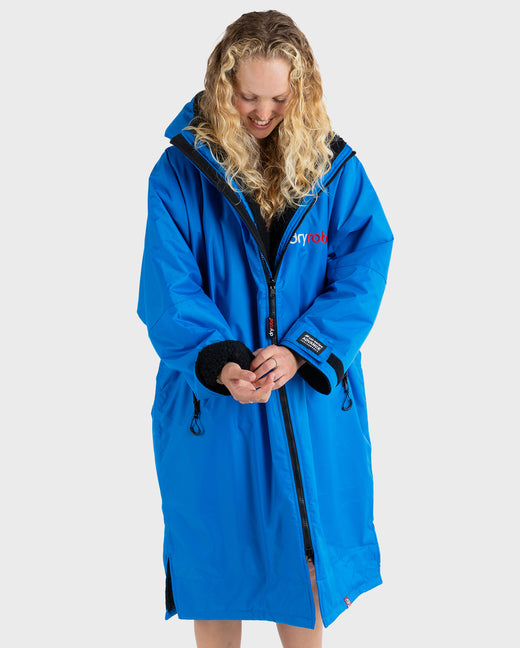 Cobalt Blue Black Long Sleeve Advance Changing Robe | Dryrobe®