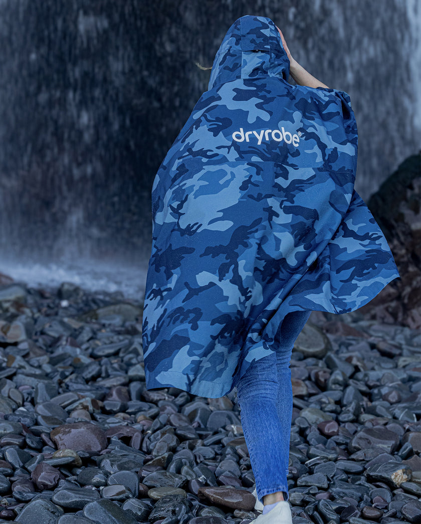 Blue Camo One Size Adults Rainproof Poncho | Dryrobe®