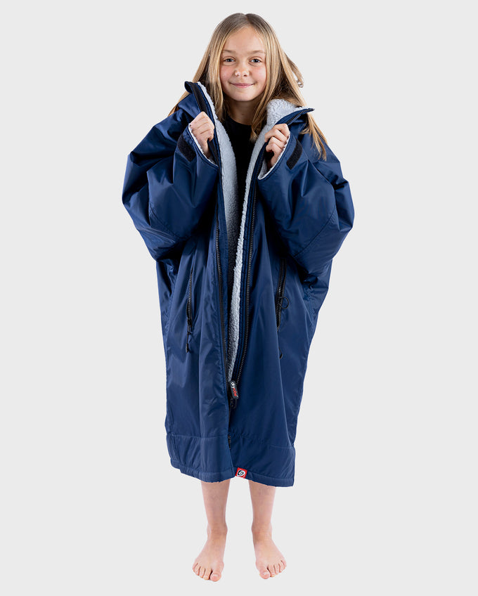 Navy Grey Long Sleeve Kids Advance Changing Robe | Dryrobe®