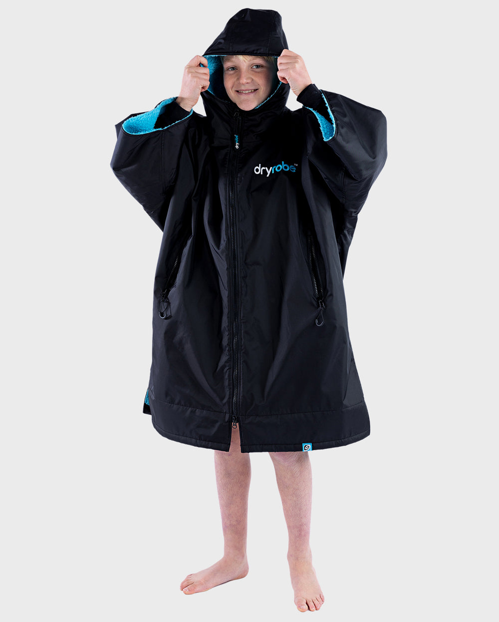 Black Blue Easy-Fit Kids Advance Changing Robe | Dryrobe®