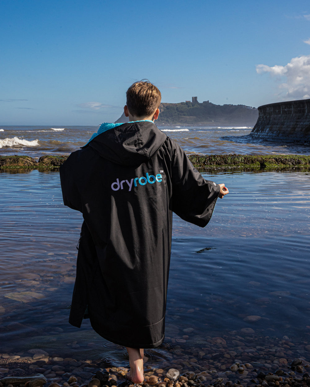 Black Blue Easy-Fit Kids Advance Changing Robe | Dryrobe®