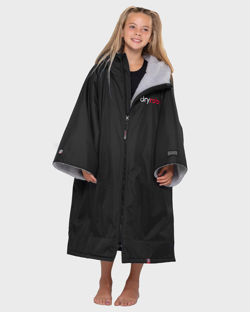 Black Grey Easy-Fit Kids Advance Changing Robe | Dryrobe®