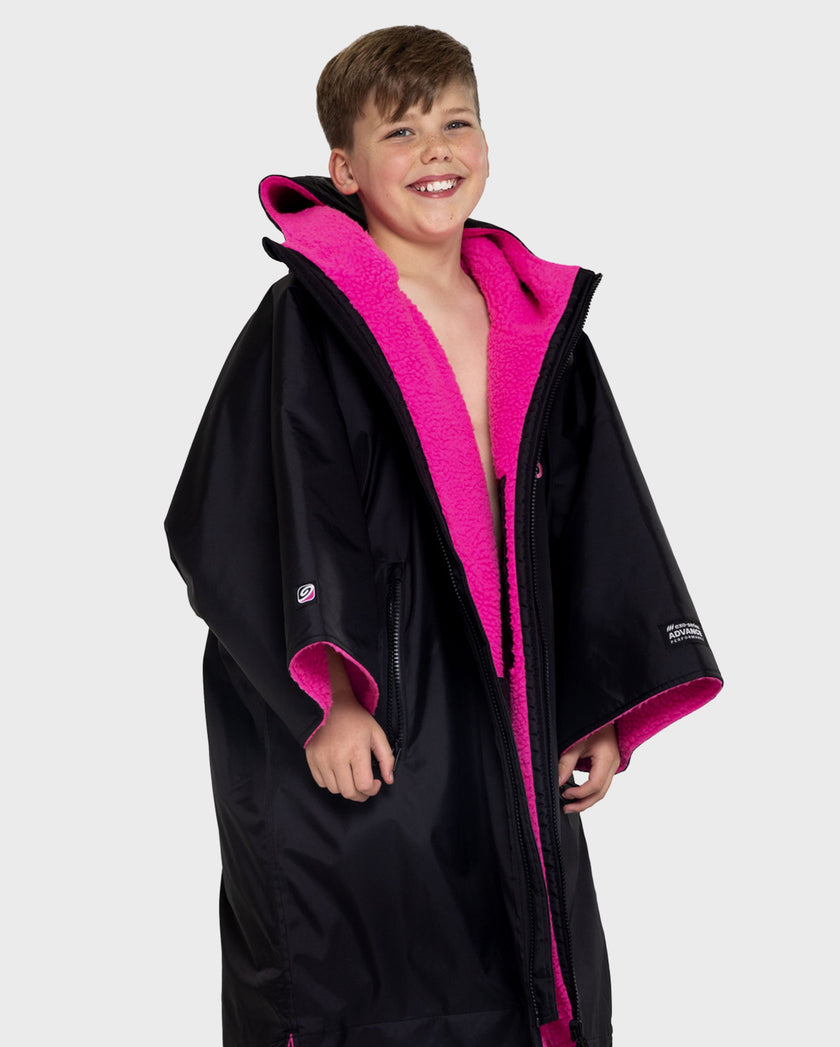 Black Pink Easy-Fit Kids Advance Changing Robe | Dryrobe®