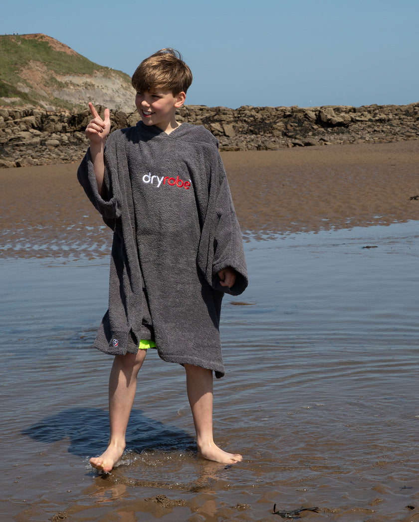 Slate Grey Kids Organic Towel Changing Robe | Dryrobe®