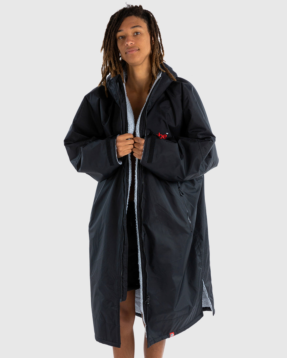 dryrobe® Advance Long Sleeve Changing Robe - Black/Grey