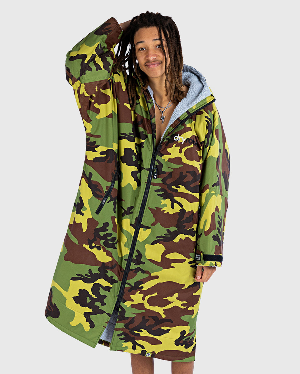 dryrobe® Advance Long Sleeve Changing Robe - Camo/Grey