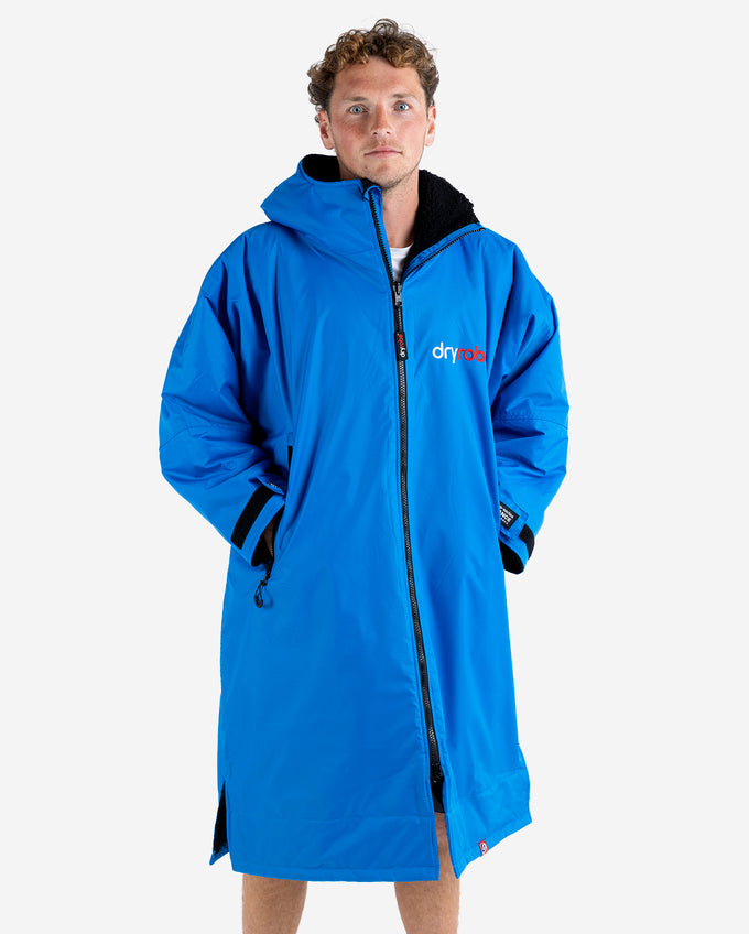 Cobalt Blue Black Long Sleeve Advance Changing Robe | Dryrobe®