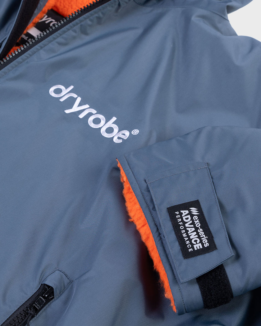 dryrobe® Advance Long Sleeve Changing Robe - Dark Grey | Orange