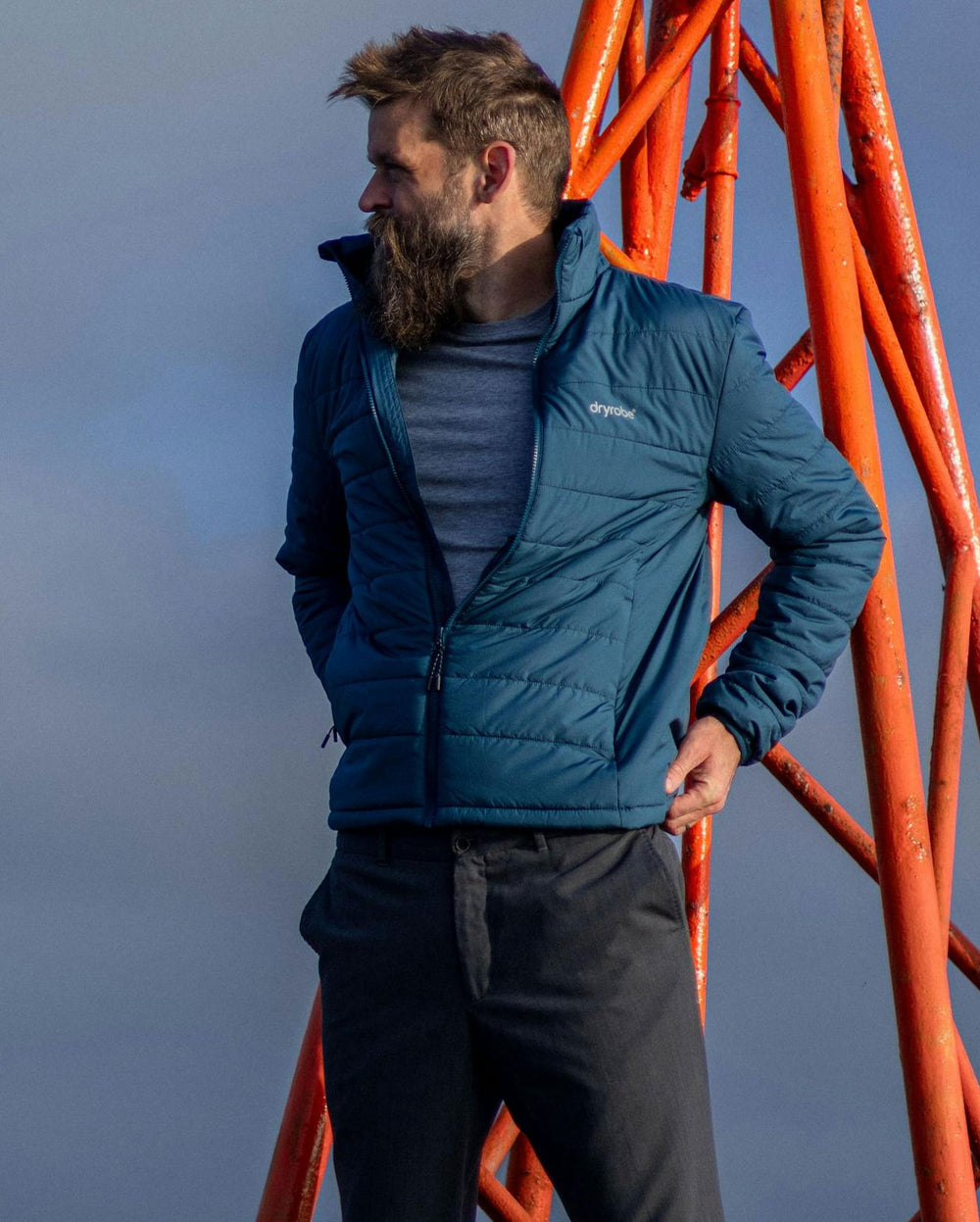 Deep Sea Blue Men's Light Weight Jacket | Dryrobe®