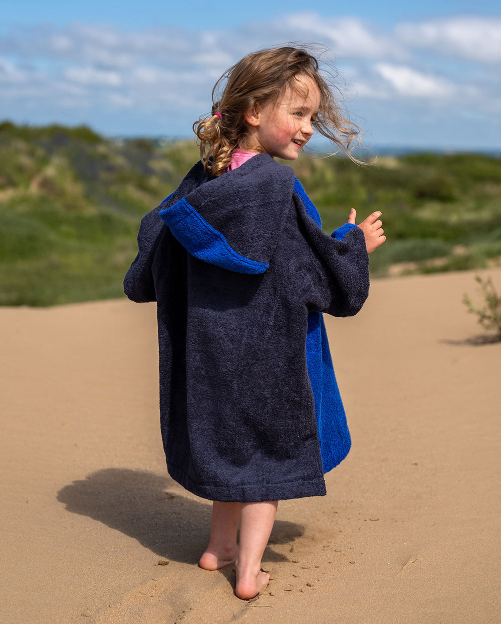 Navy Royal Blue Kids Towel Changing Robe | Dryrobe®